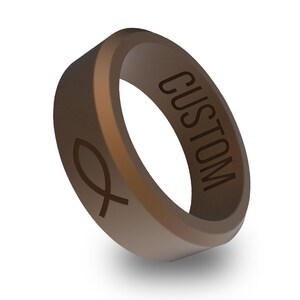 Wildfire Ring Ichthus Christian Fish Personalized Silicone Beveled Ring ...