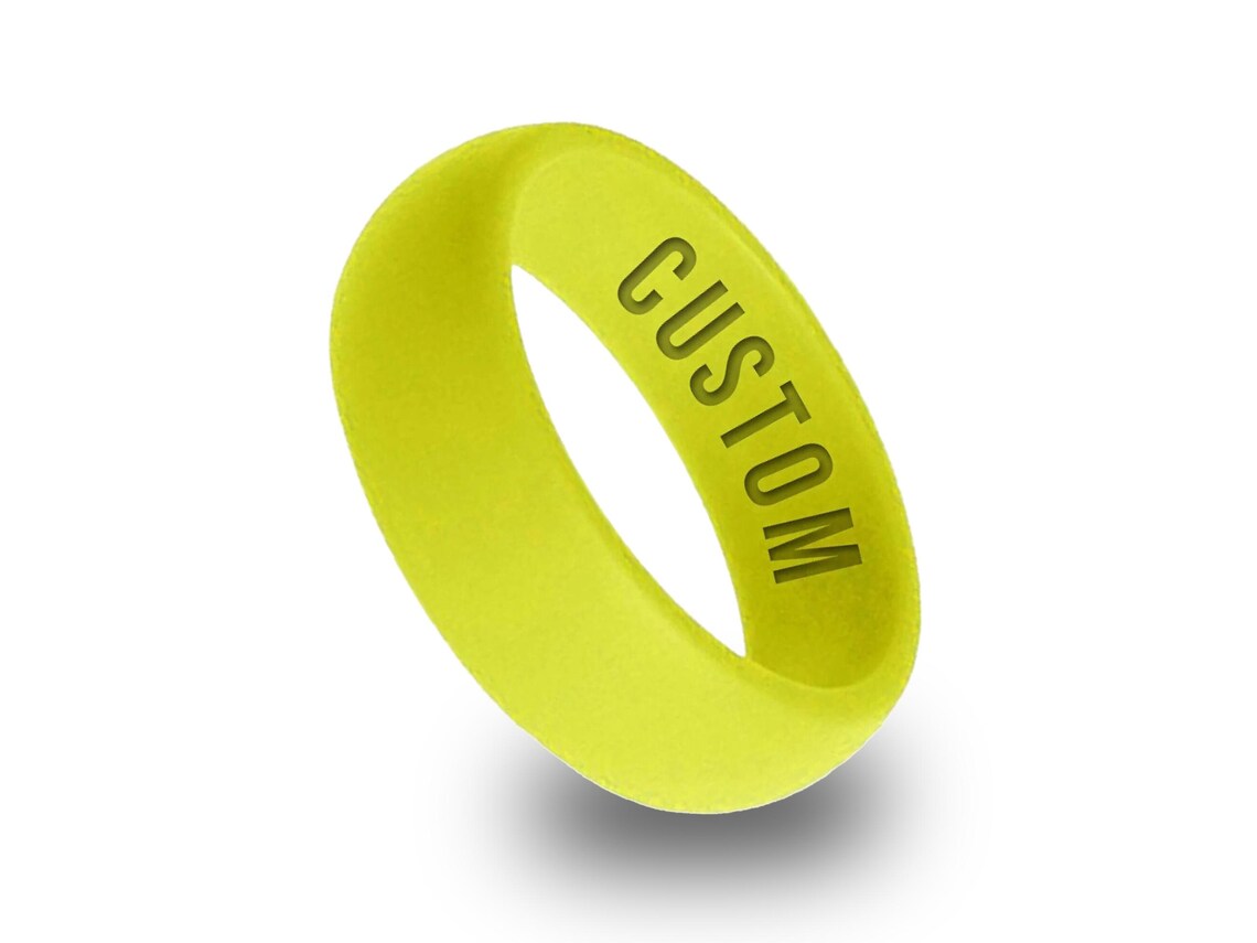 Wildfire Ring Personalized Neon Silicone, Engraved for Men and Women ...
