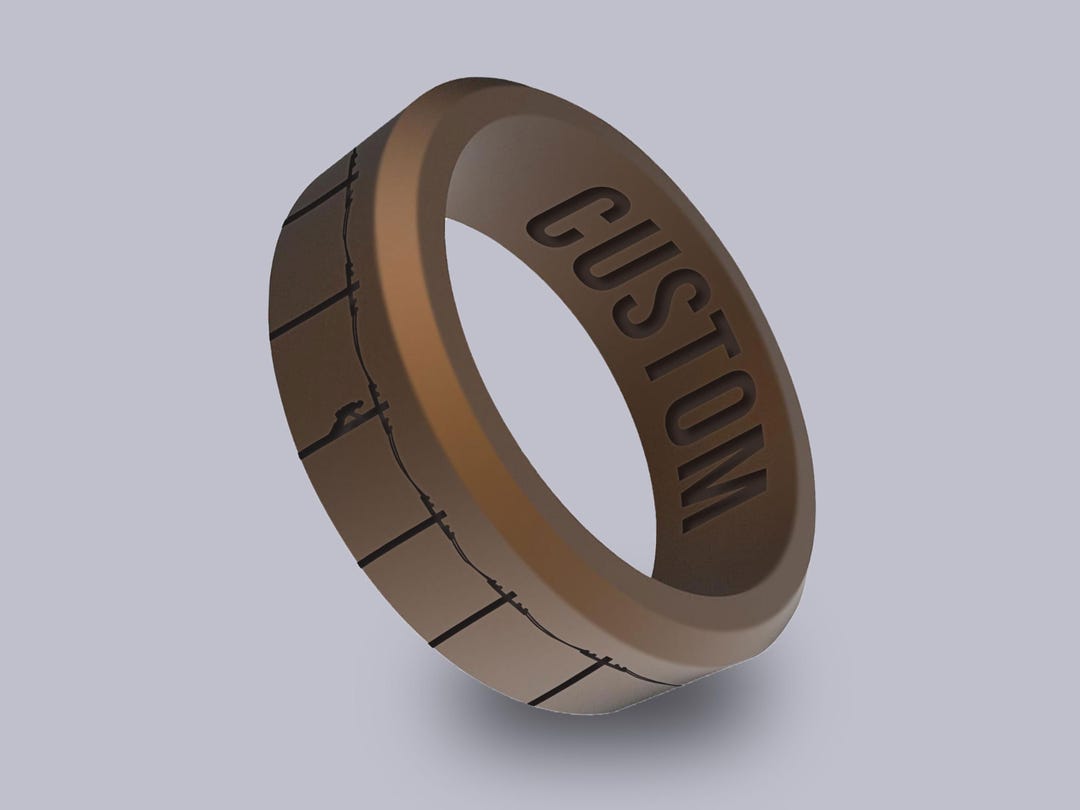 Wildfire Ring Lineman Personalized Silicone Beveled Ring Engraved for ...