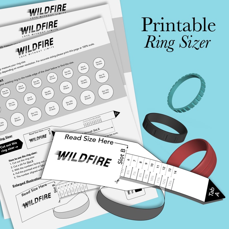Printable Ring Size Chart for Wildfire Ring Size Finder - Etsy