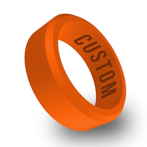 Wildfire Ring Orange Personalized Silicone Beveled Ring Engraved for ...