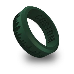 Wildfire Ring Forest Tree Personalized Silicone Beveled Ring Engraved ...