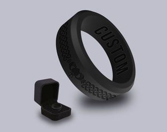 Wildfire Ring Lineman Personalized Silicone Beveled Ring Engraved for ...