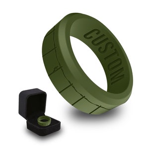 Wildfire Ring Lineman Personalized Silicone Beveled Ring Engraved for ...