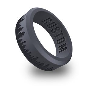 Wildfire Ring Forest Tree Personalized Silicone Beveled Ring Engraved ...