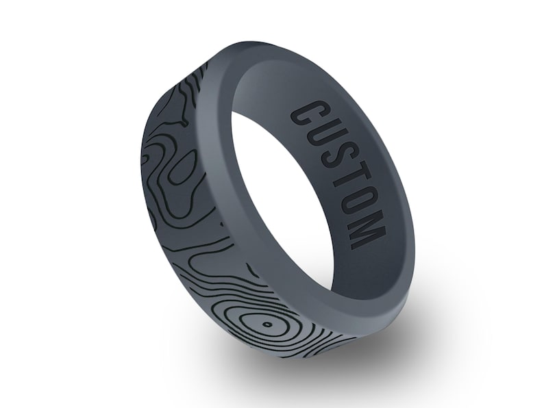 Wildfire Ring Topographic Map Personalized Silicone Beveled Ring ...