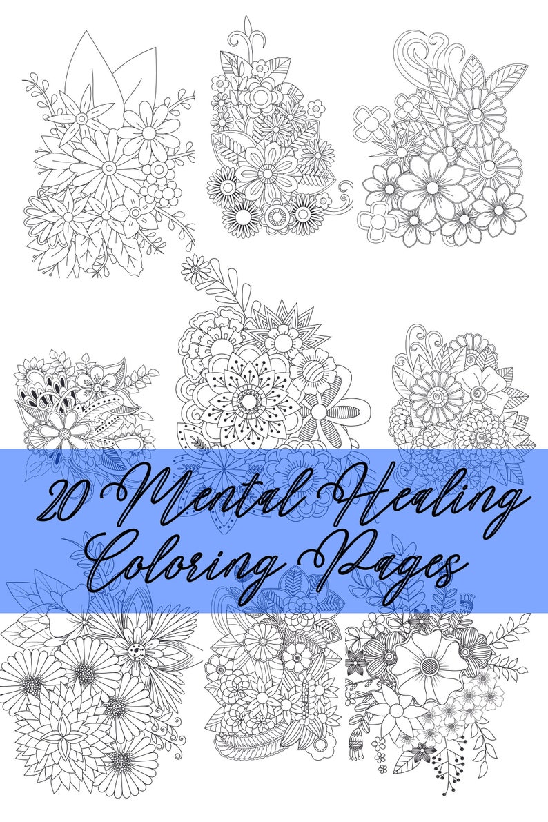 20 Mental Health Coloring Pages, Floral, Mental Health, Mental Healing ...