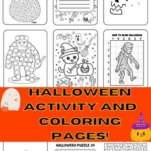 200 Halloween Coloring Pages for Kids,connect the Dots,mazes,kids ...