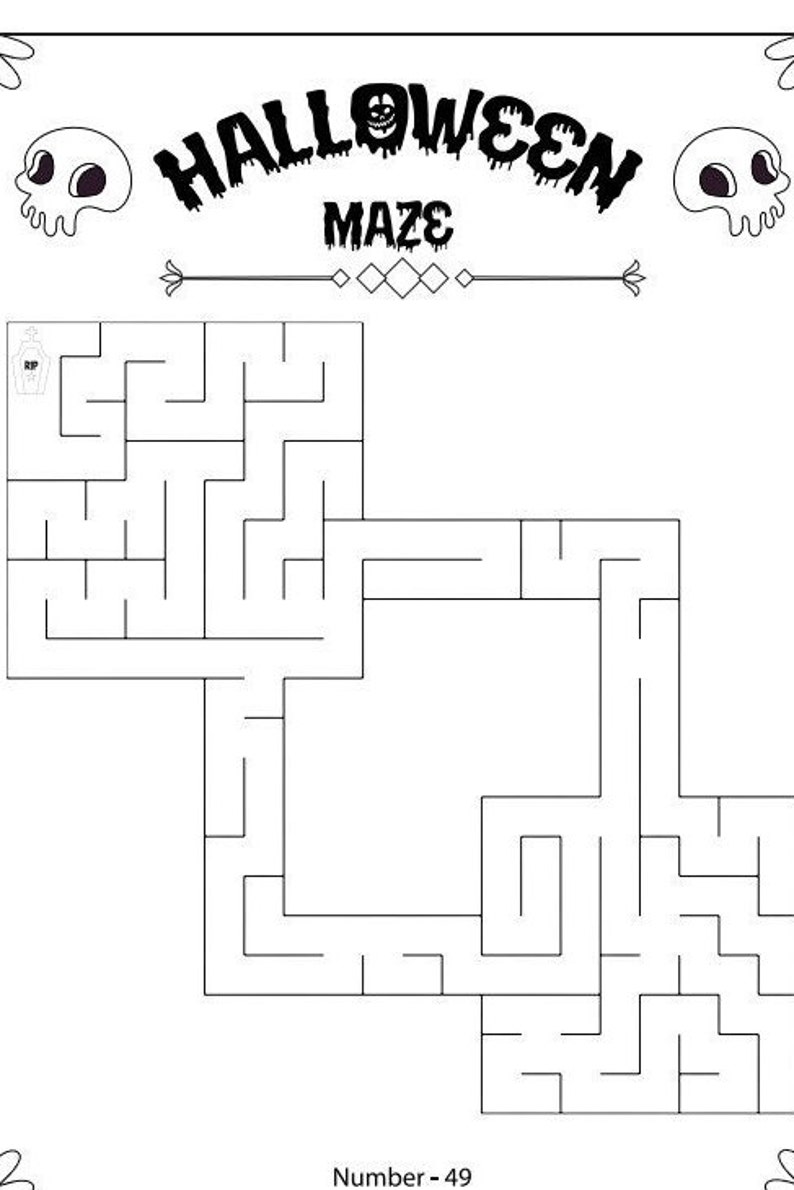 Cute Mazes for Halloween Halloween Kids Challenge, Halloween Kids ...