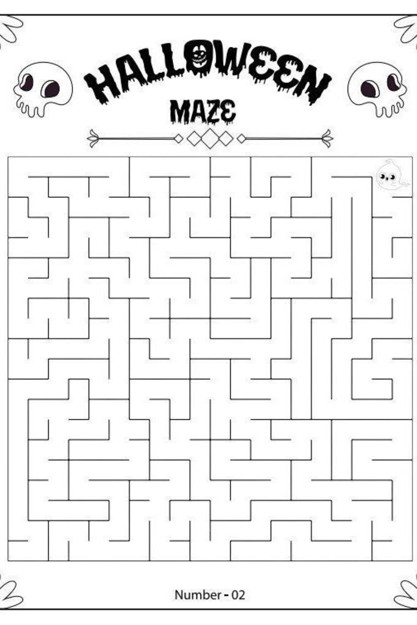 Cute Mazes for Halloween Halloween Kids Challenge, Halloween Kids ...
