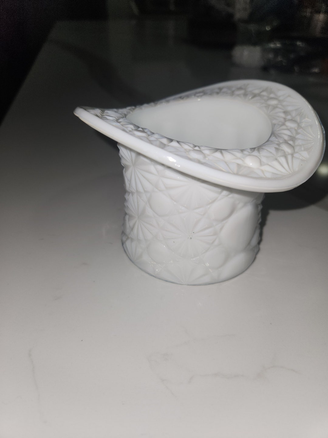 Vintage Fenton White Milk Glass Top Hat - Etsy