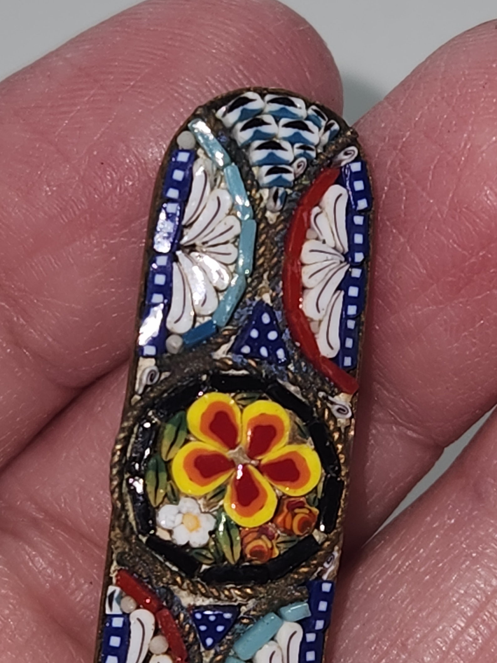 Vintage Italian Micro Mosaic Pin Brooch - Etsy