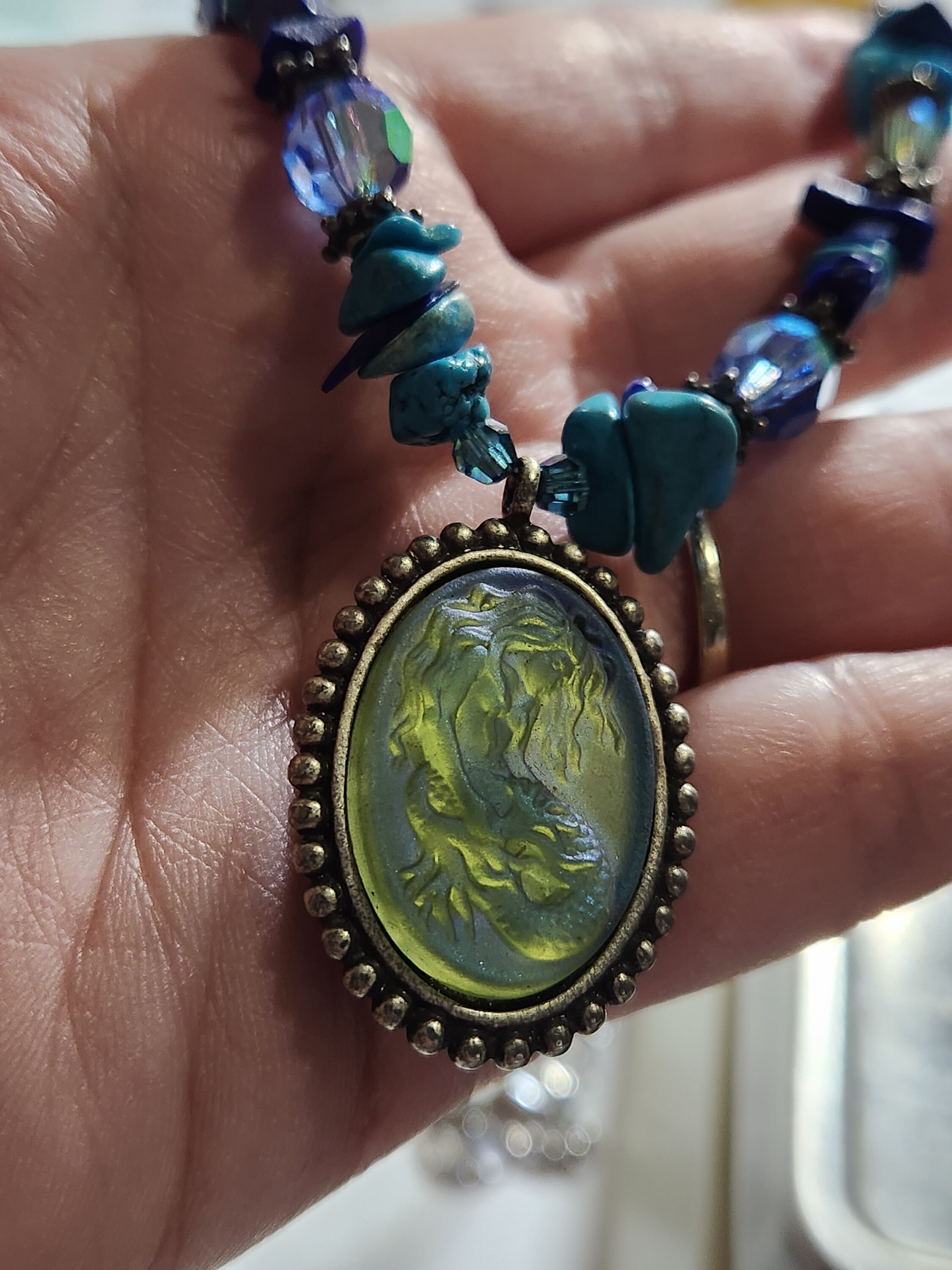 Kirks Folly Lorelei Mermaid Necklace Pendant With Turquoise and Lapis ...