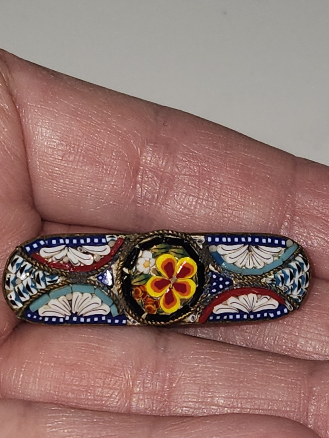 Vintage Italian Micro Mosaic Pin Brooch - Etsy