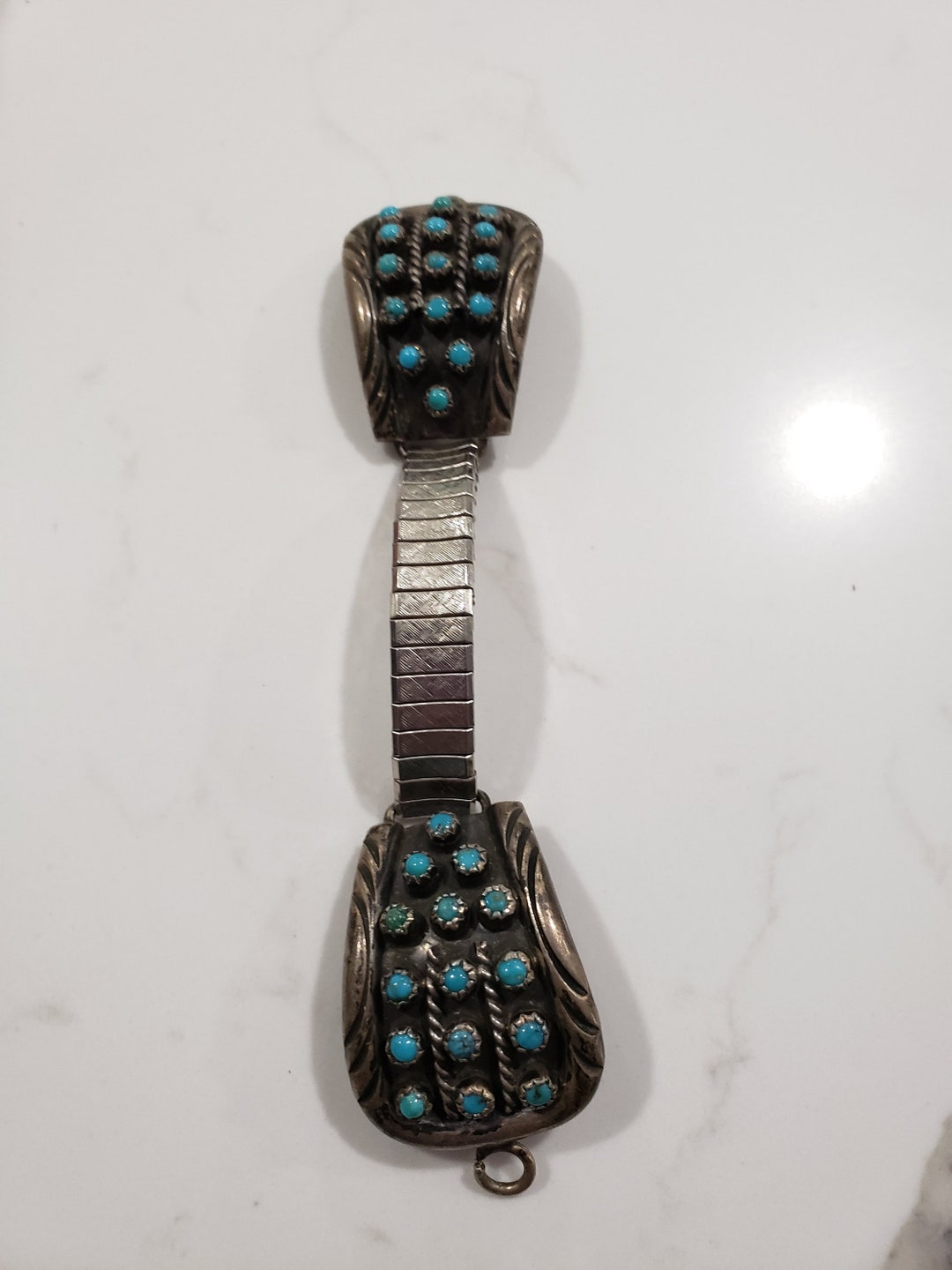 Vintage Navajo Zuni Sterling Silver Turquoise Watch Band - Etsy