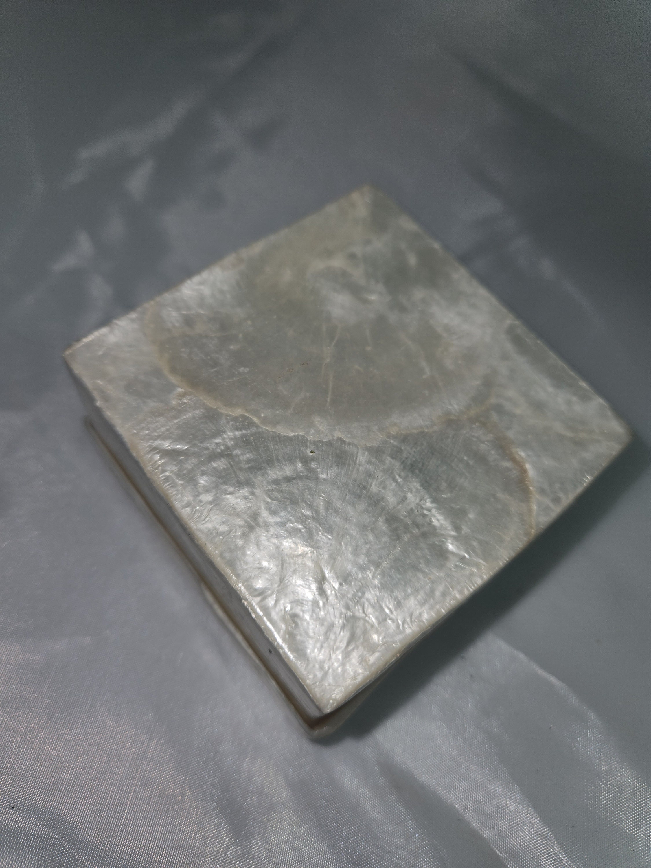 Capiz Shell Trinket Box With Blue Floral Design - Etsy