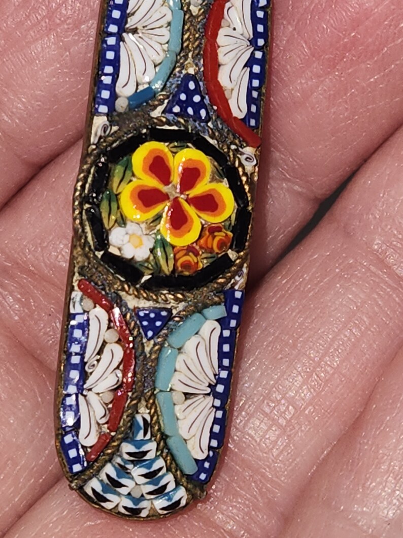 Vintage Italian Micro Mosaic Pin Brooch - Etsy