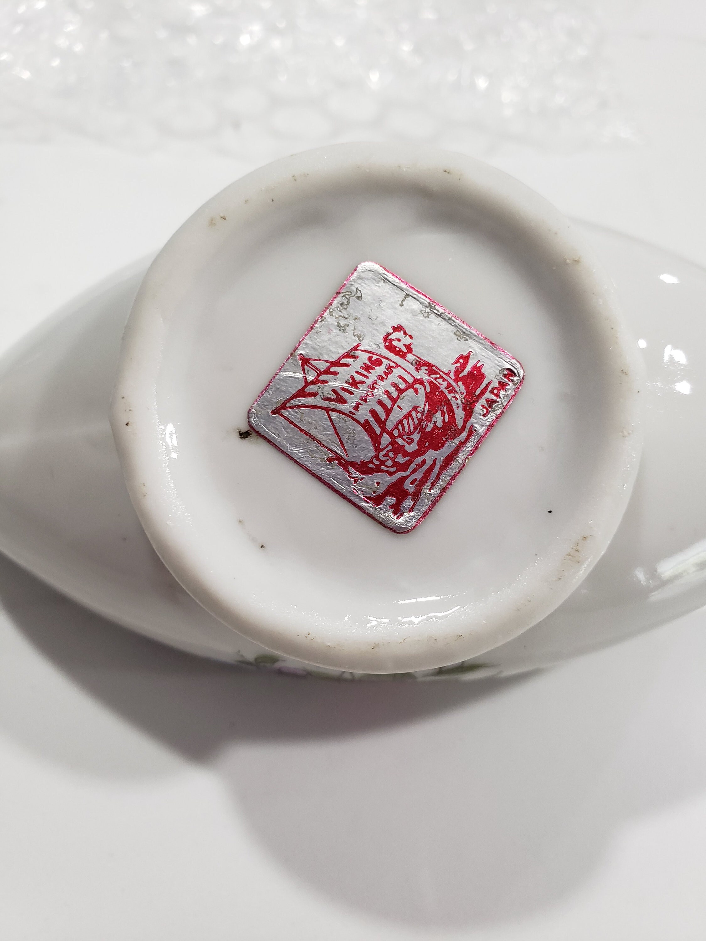 Viking Vintage Small White Porcelain Genie Lamp Dish W/ Floral Design ...