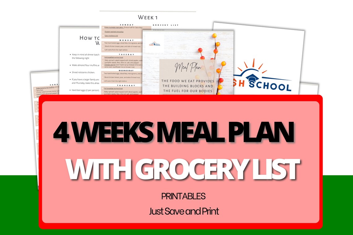 4 Week Meal Plan Grocery List Meal Plan With Grocery List How to Do ...