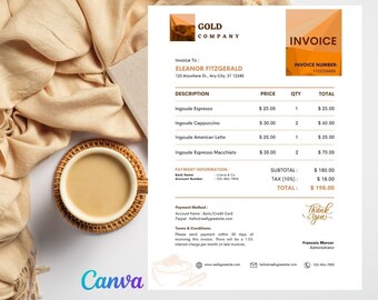 Golden Invoice Form - Etsy