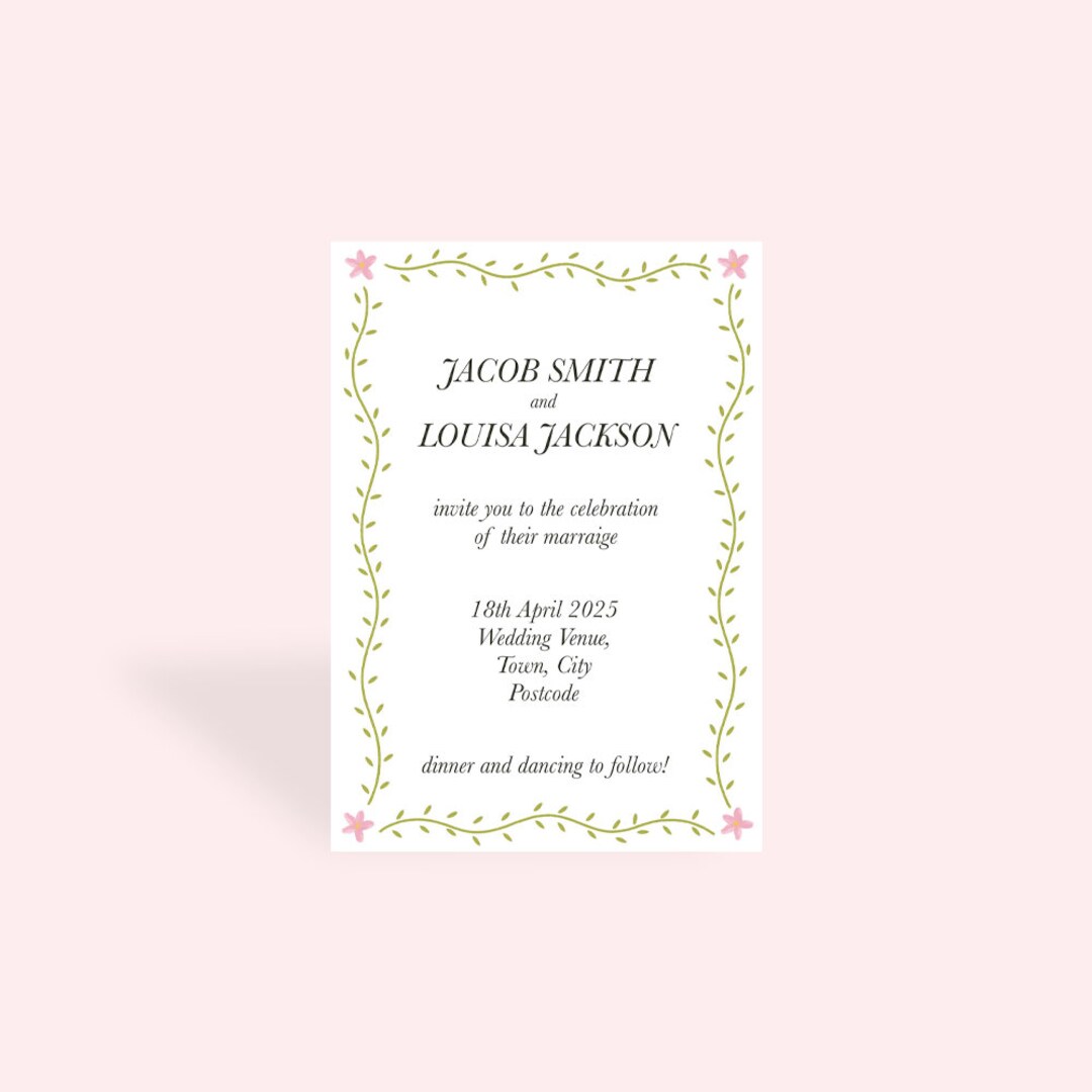 Personalised Wedding Invites Wedding Templates Floral Wedding ...