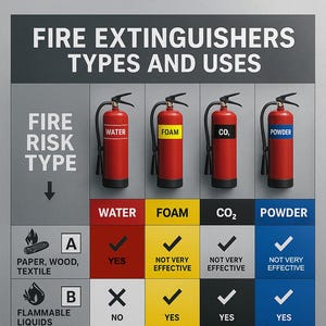 Fire Extinguisher Type and Uses #safetyposter #safetysign # ...