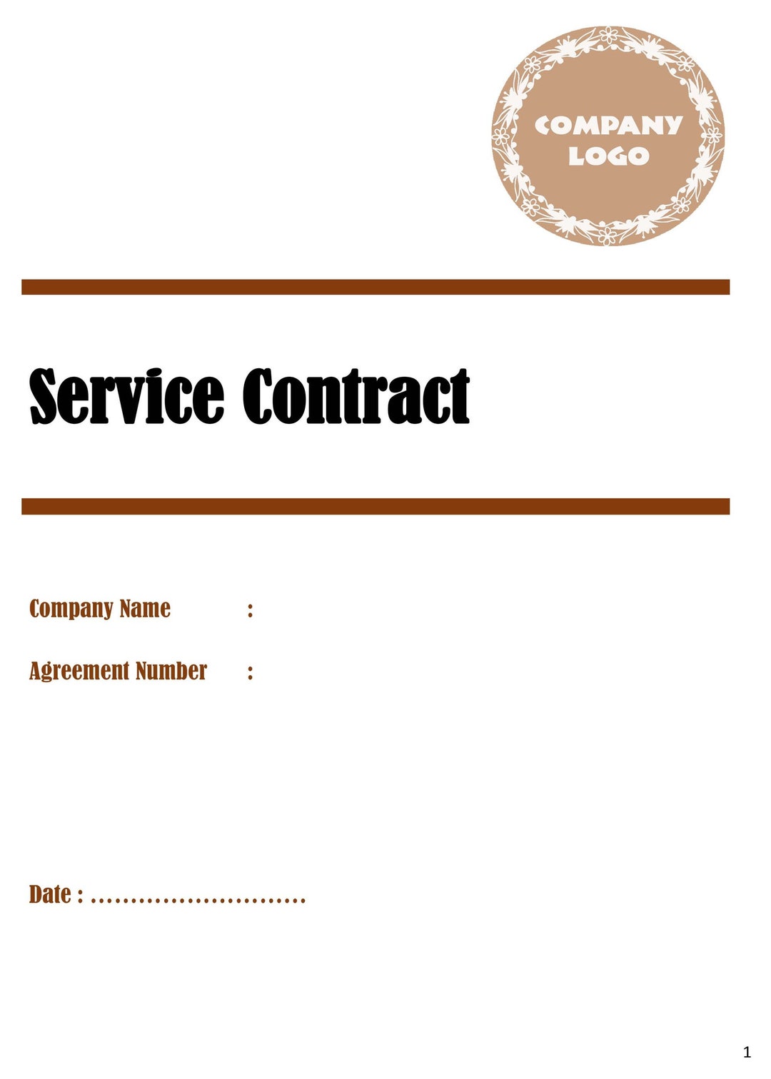 Service Contract Template, Service Agreement, Project Contract, Project ...