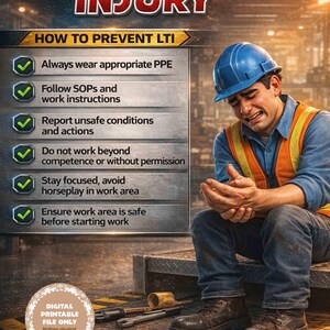 Lost Time Injury #LTI #safetyposter - Etsy