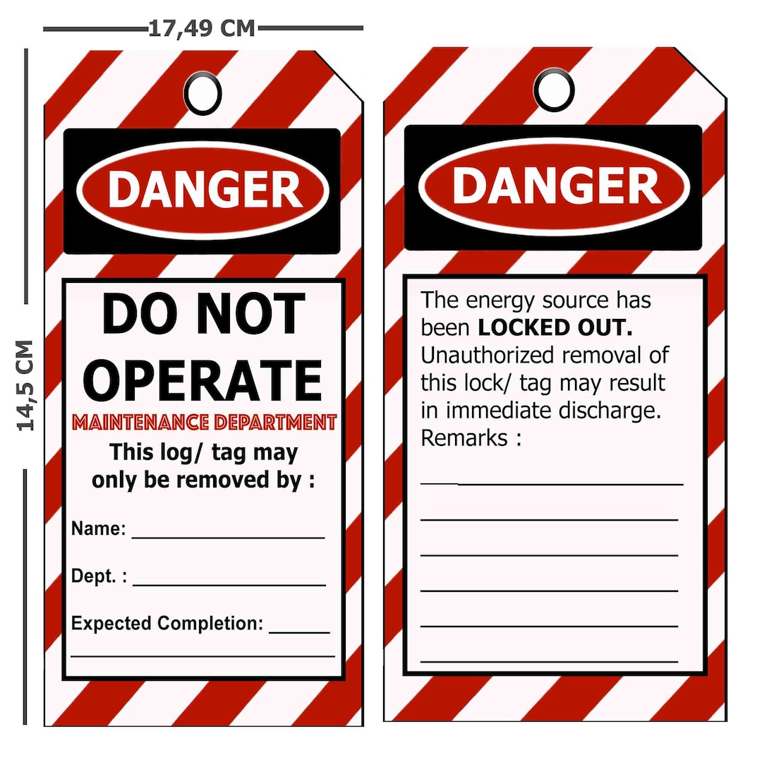 Lockout Tagout Safety Tag - Printable LOTO Tag (PNG, Word File) - Etsy ...
