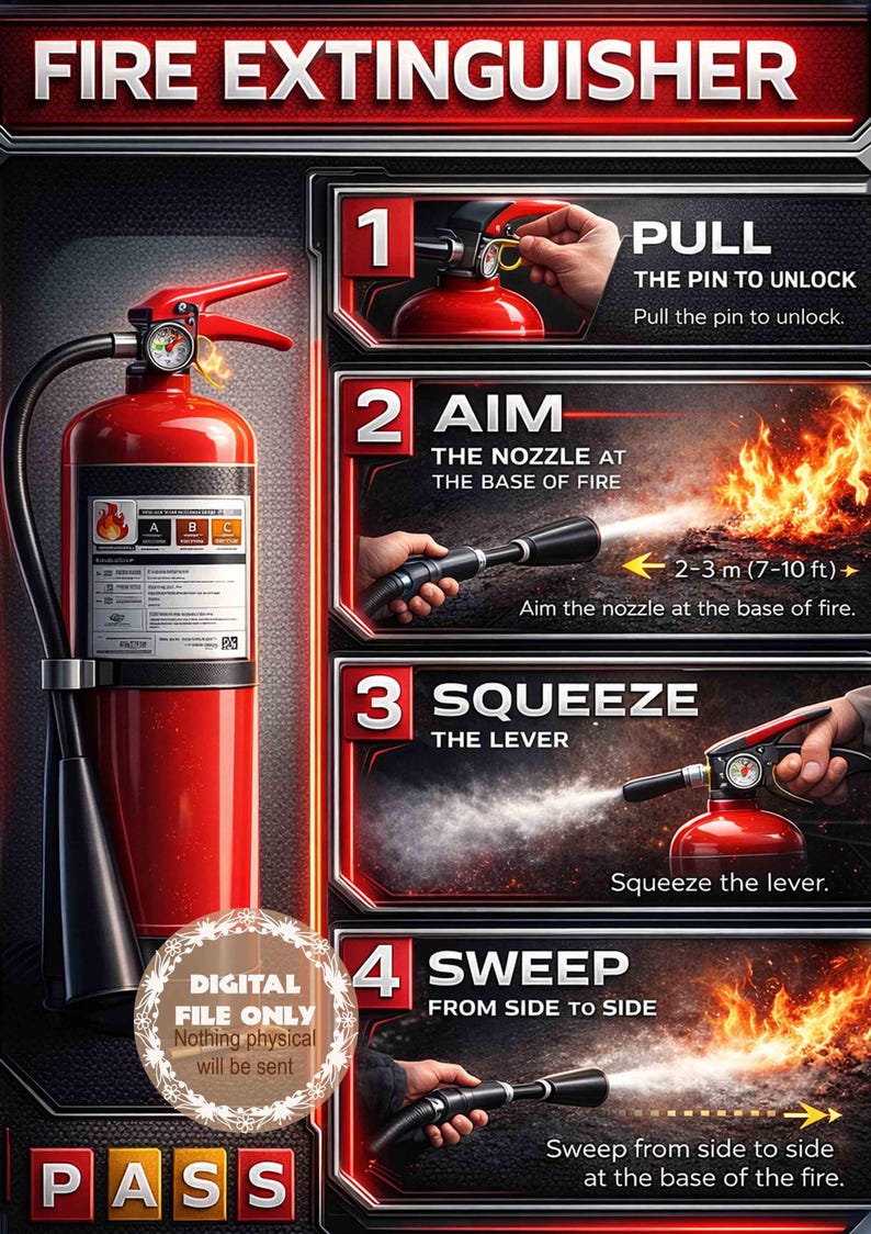 PASS - Fire Extinguisher #fireextinguisher - Etsy