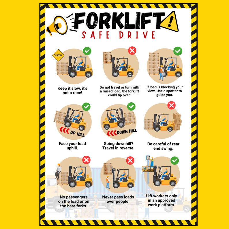 FORKLIFT SAFE DRIVE #forkliftposter #safetyposter - Etsy