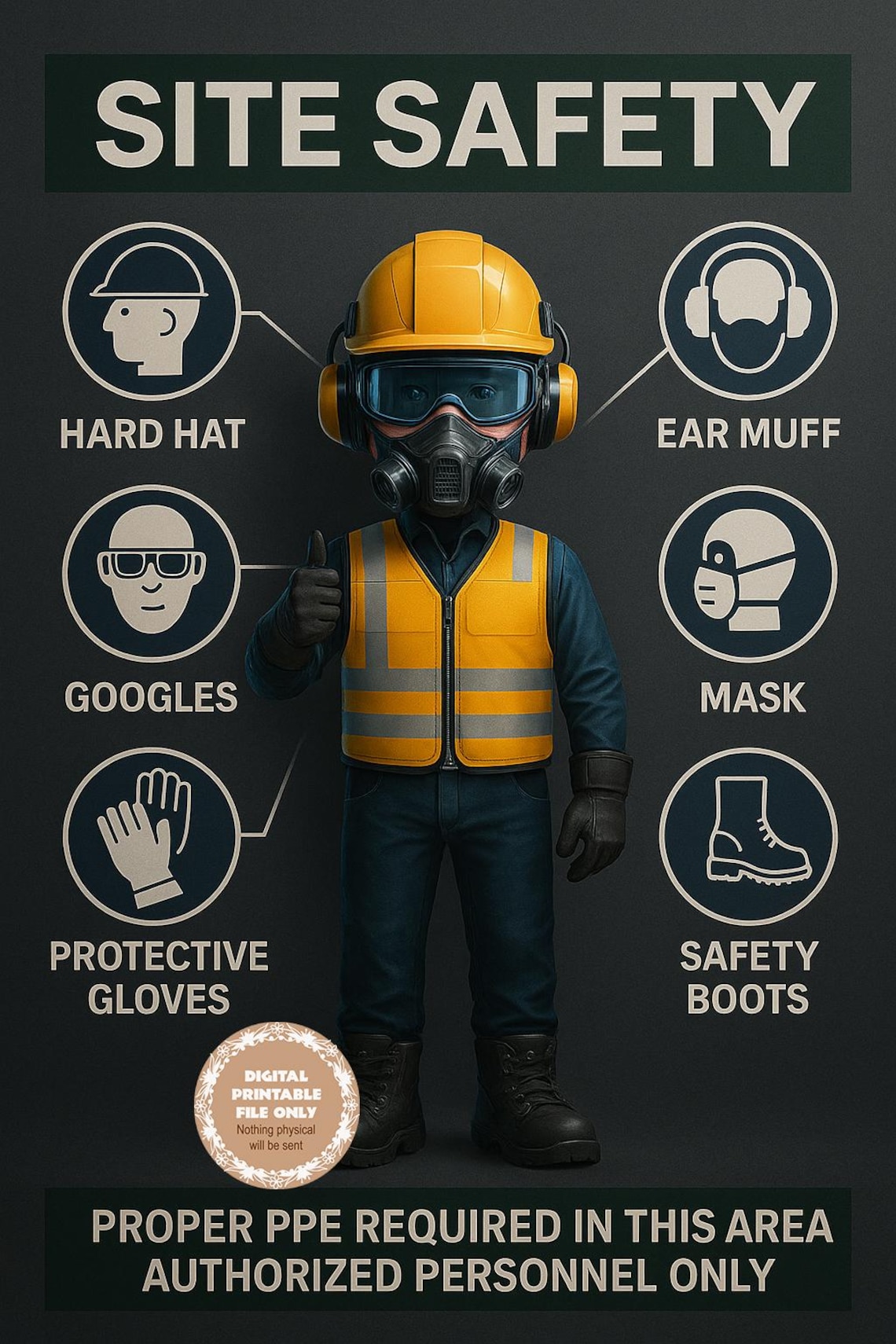 2 SITE SAFETY Poster - Personal Protective Equipment #safetyposter - Etsy
