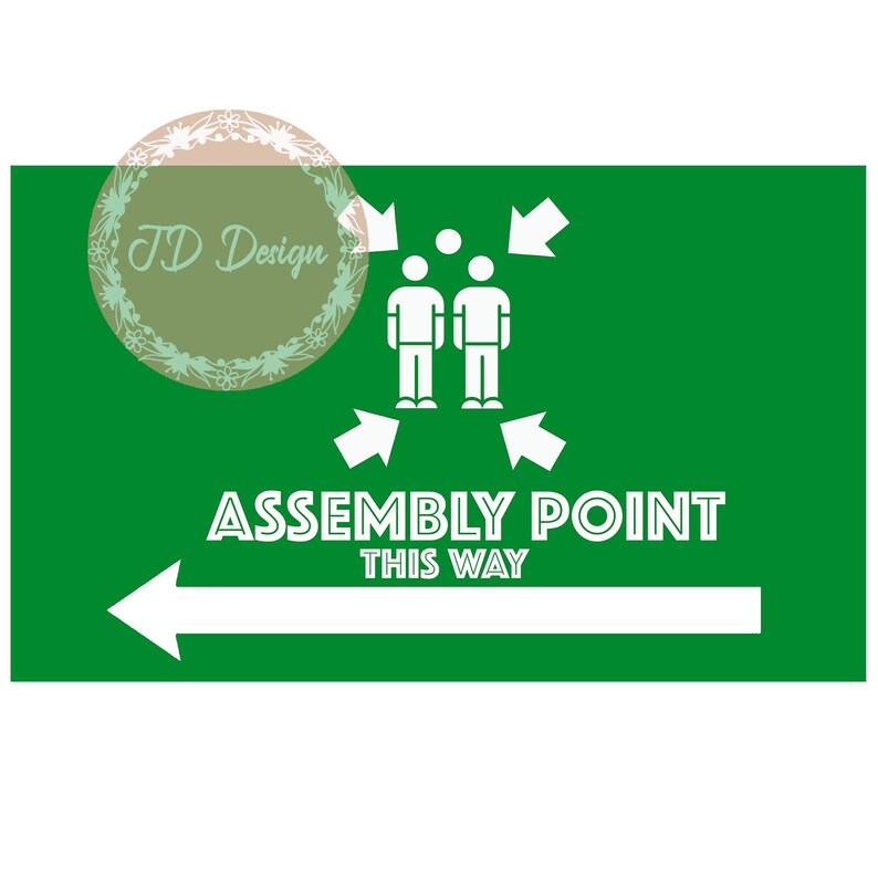 5 Emergency Assembly Point, Emergency Exit,evacuation Sign #emergency # ...