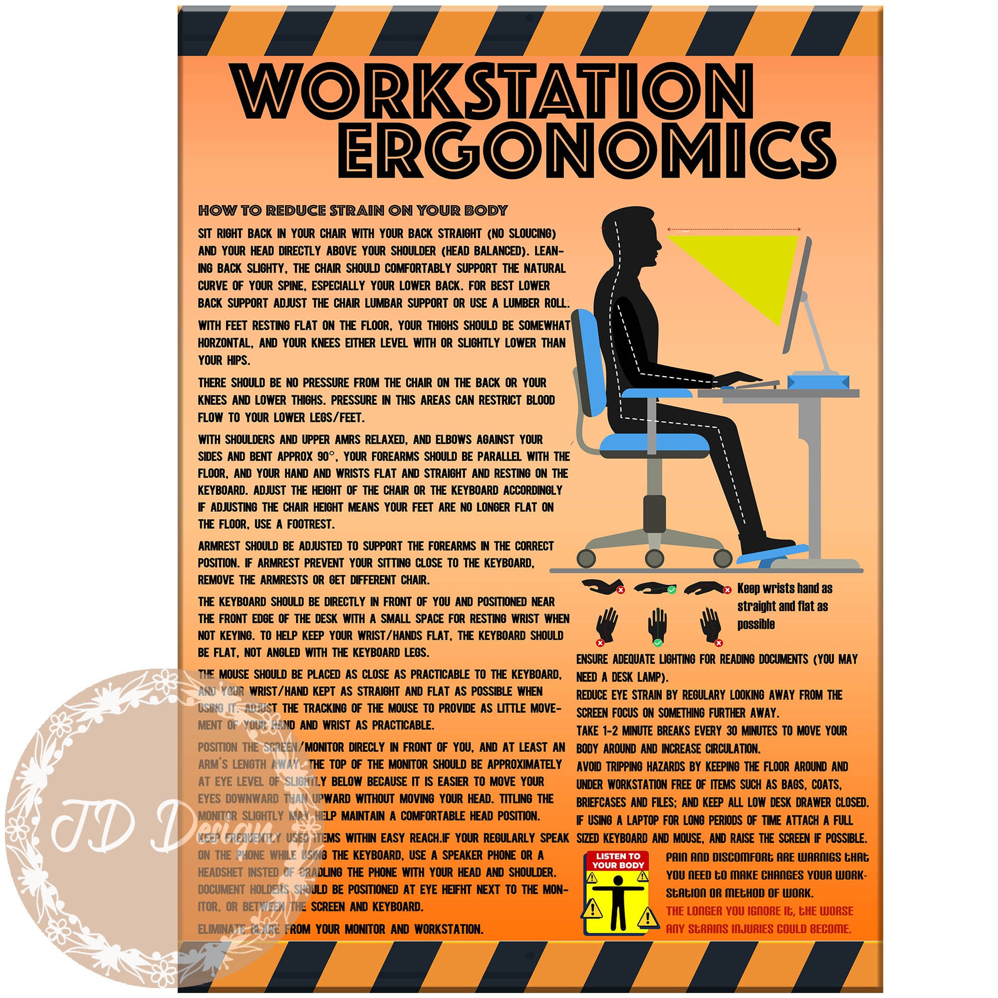 2 Ergonomics Poster Human Resources Department Poster Safety - Etsy