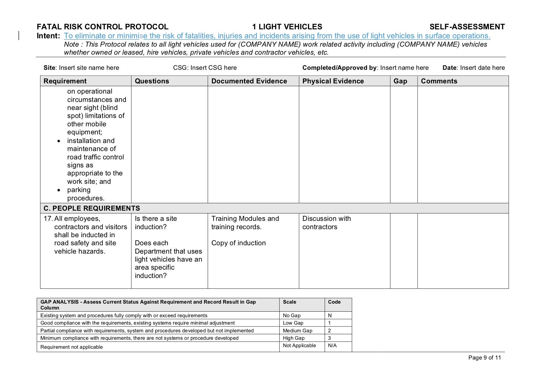 Light Vehicle Assessment, Vehicle Inspection, Vehicle Self Assessment # ...
