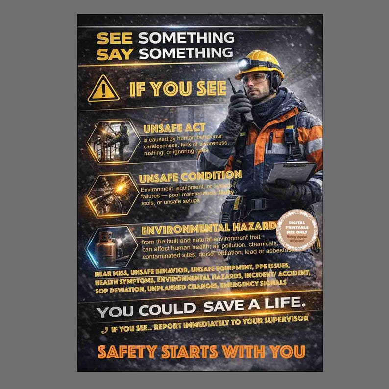 2 Poster of "if You See Unsafe Act or Unsafe Condition, Report It ...