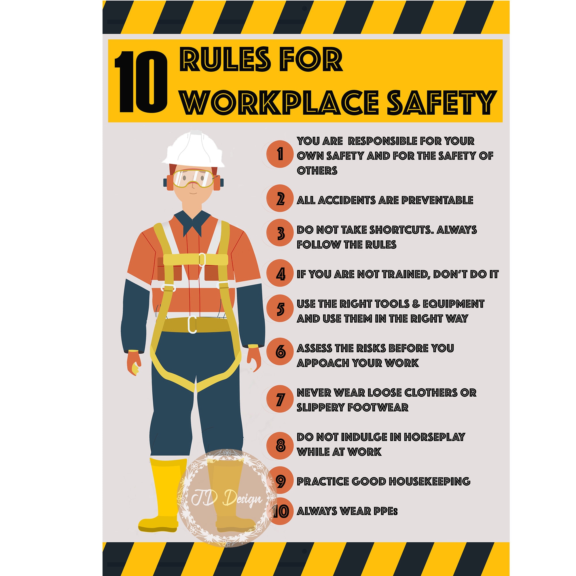 10 Rules For Workplace Safety Safety Poster Shop
