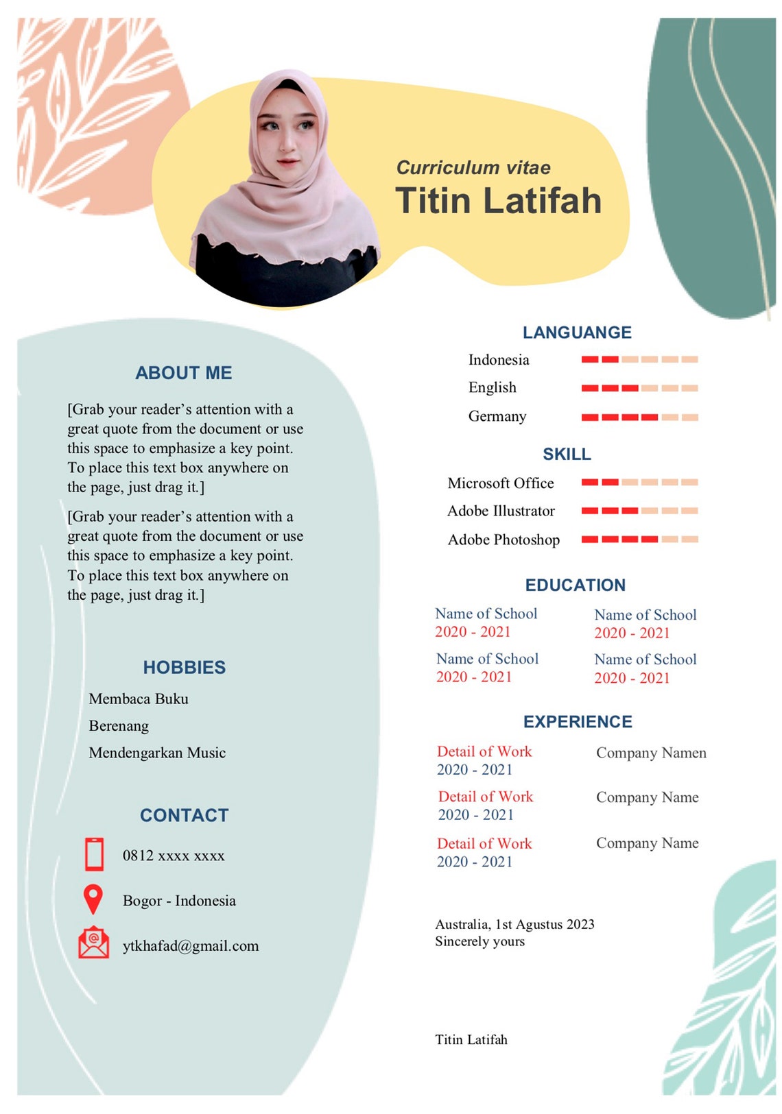 5 Five Editable Curriculum Vitae in Ms Word editablecv editablemsword ...