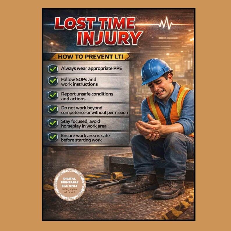 Lost Time Injury #LTI #safetyposter - Etsy