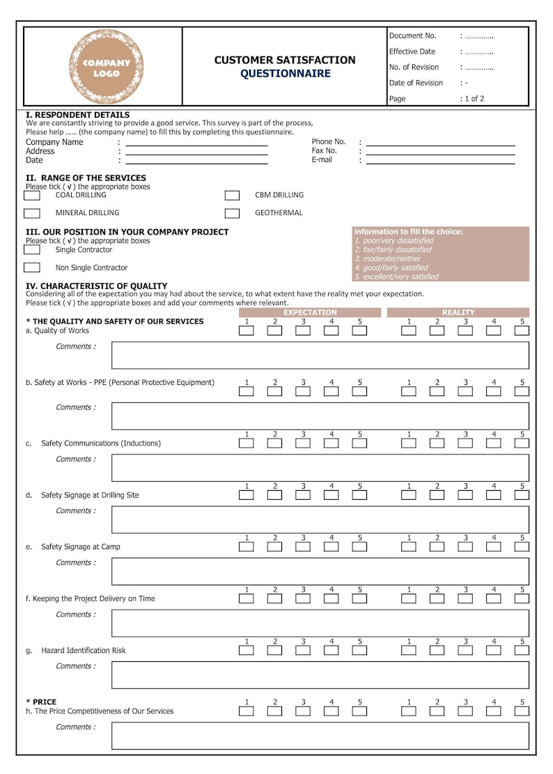 Customer Satisfaction Survey Template, Excel Report (digital Download ...