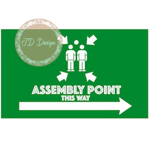 5 Emergency Assembly Point, Emergency Exit,evacuation Sign #emergency # ...