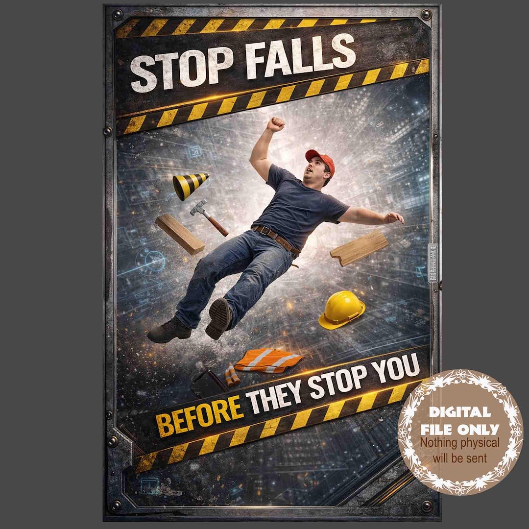 2 Bundle Safety Posters : Stop Falls Before They Stop You #safetyposter ...