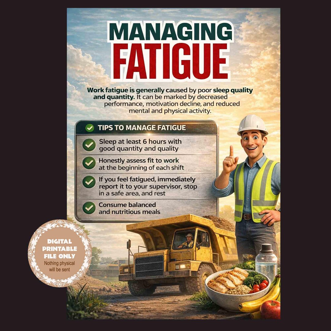 Managing Fatique #safetyposter - Etsy