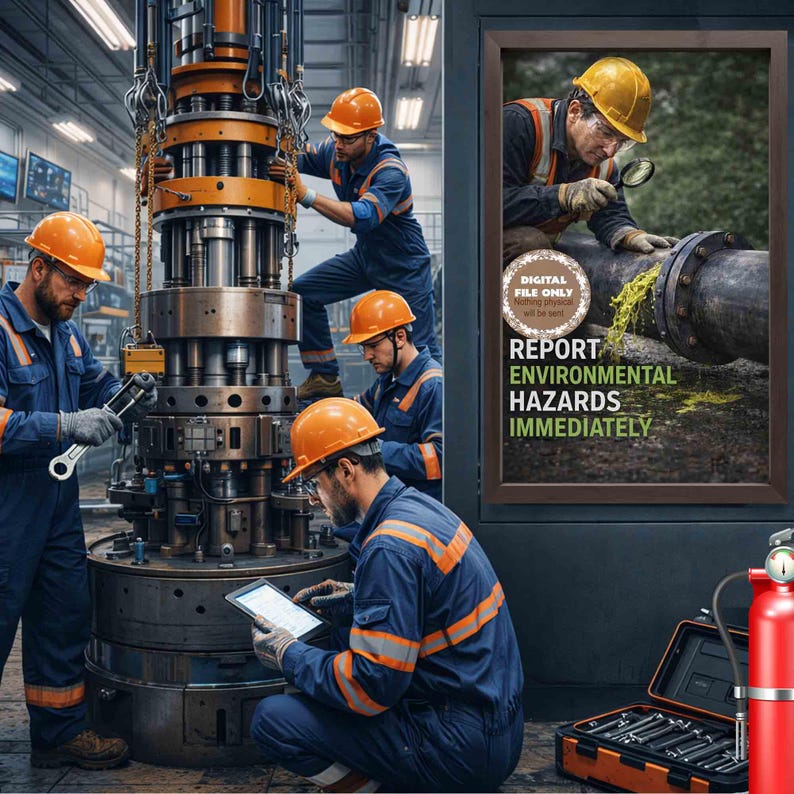 Report Environmental Hazard Immediately #safetyposter - Etsy