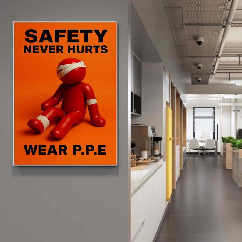 2 Poster of Safety Never Hurt - Wear PPE (orange and Grey) # ...