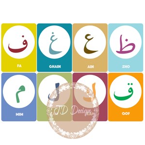 Printable Arabic Letter Flashcard, Montessori, Visual Simulation Letter ...