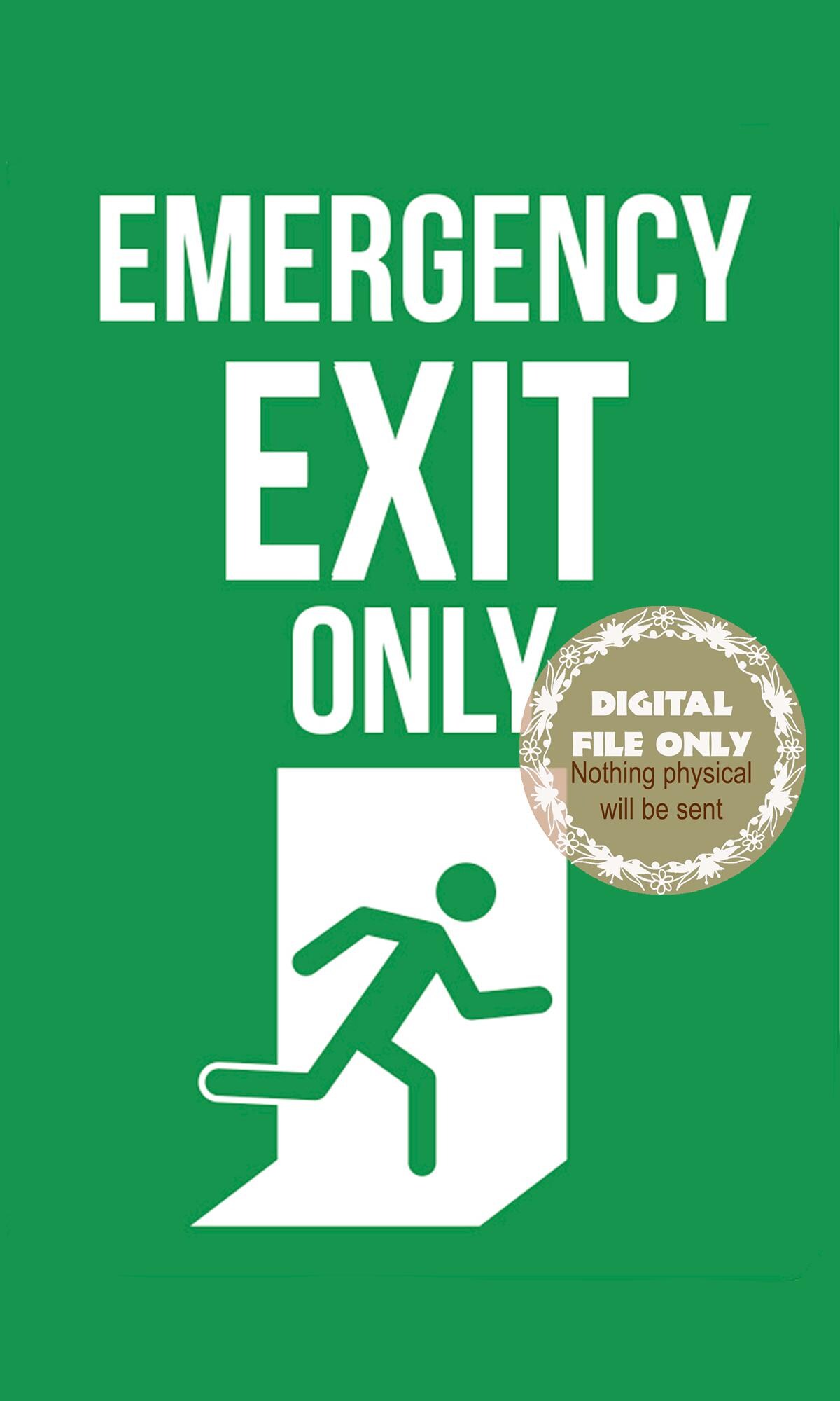 6 Bundle of Emergency EXIT Safety Sign #safetysign - Etsy