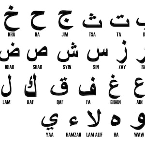 Printable Arabic Letter Flashcard, Montessori, Visual Simulation Letter ...