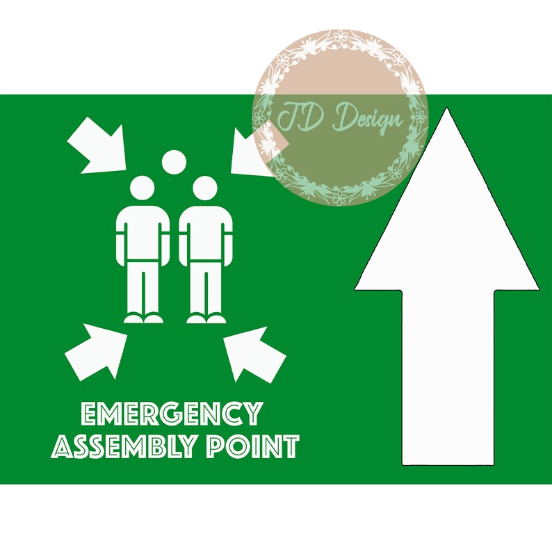 5 Emergency Assembly Point, Emergency Exit,evacuation Sign #emergency # ...