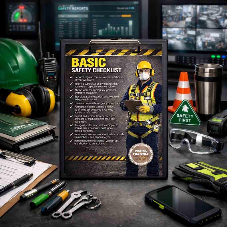 Basic Safety Checklist #safetyposter - Etsy